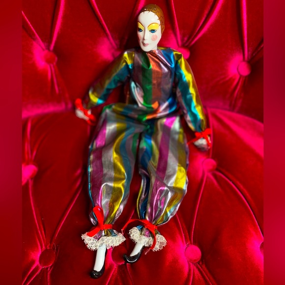 American Vintage | Accents | Vintage Rainbow Glass Clown Jester Decor ...